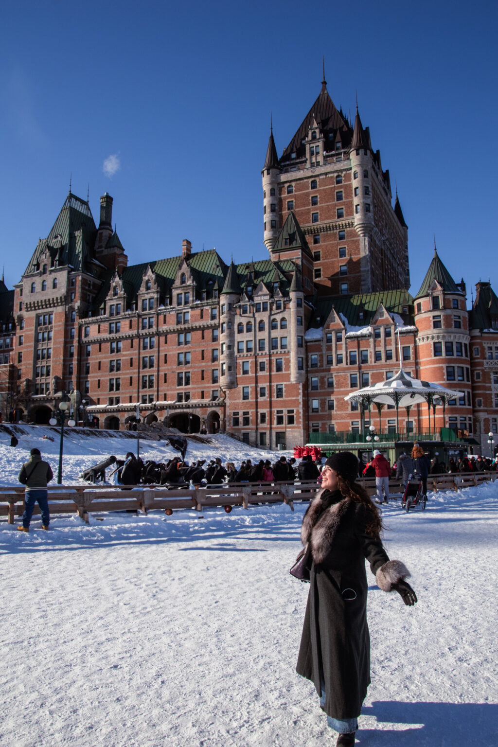 Riding the Dufferin Terrace Toboggan Slide in Quebec City - Come Join ...