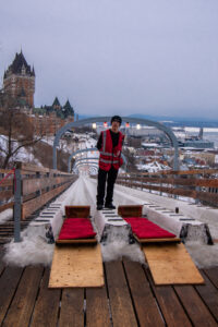 Riding the Dufferin Terrace Toboggan Slide in Quebec City - Come Join ...