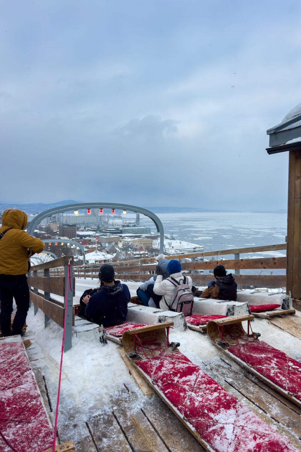Riding the Dufferin Terrace Toboggan Slide in Quebec City - Come Join ...