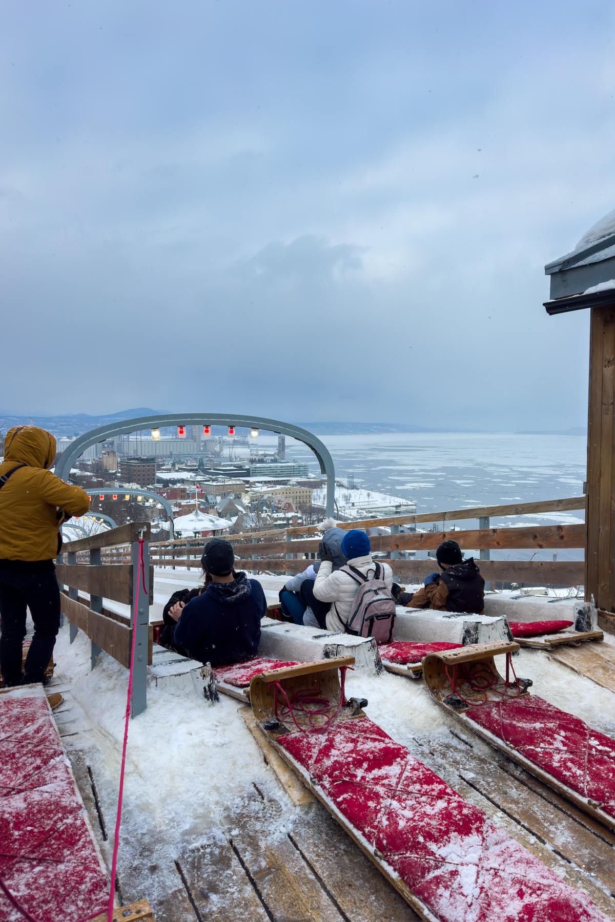 Riding the Dufferin Terrace Toboggan Slide in Quebec City - Come Join ...